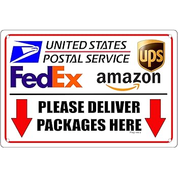 Amazon.com: Delivery Sign Left Arrow Vintage Package Deliveries Signs ...