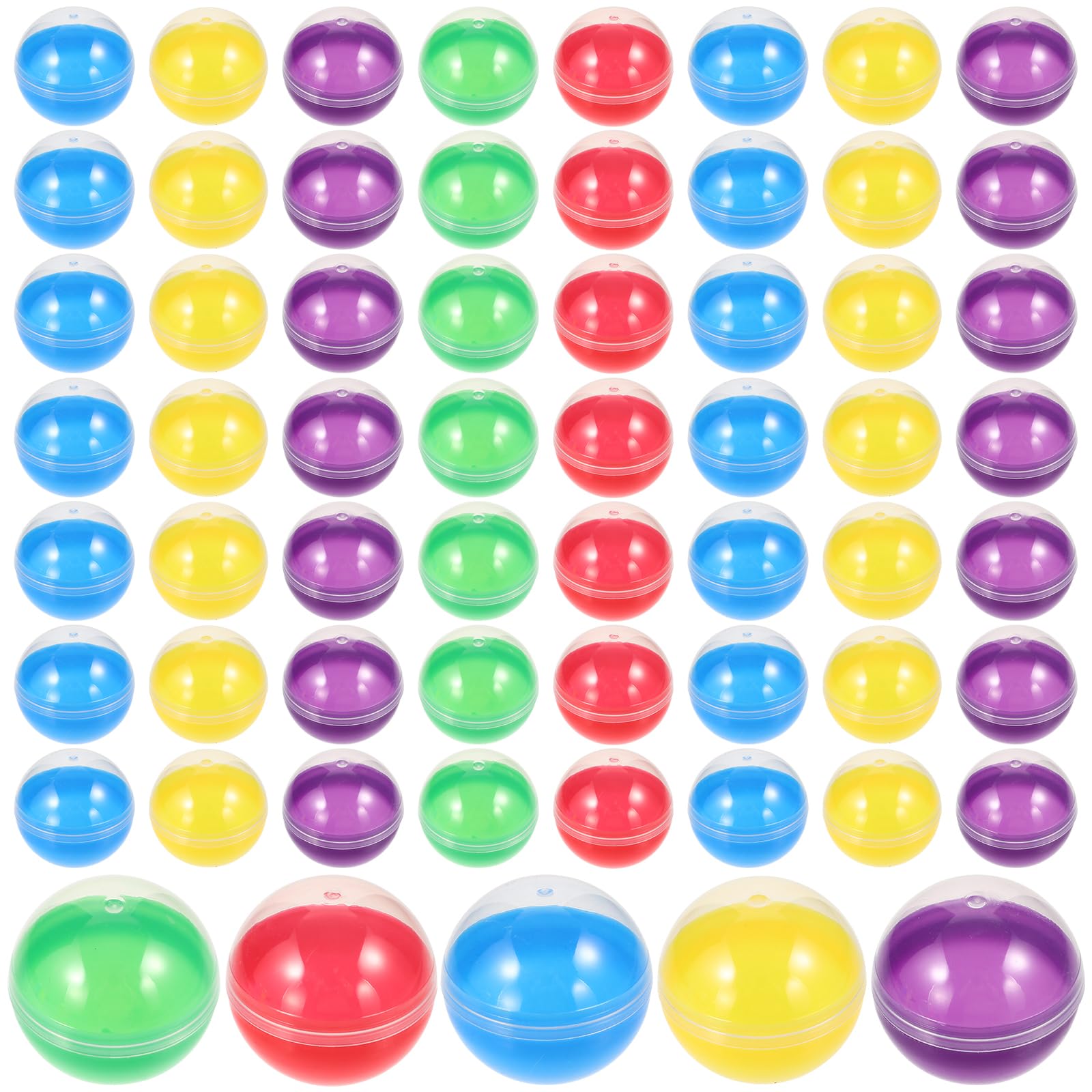 Amazon.com: Yardwe 60Pcs Vending Machine Capsules Empty Clear Colored ...