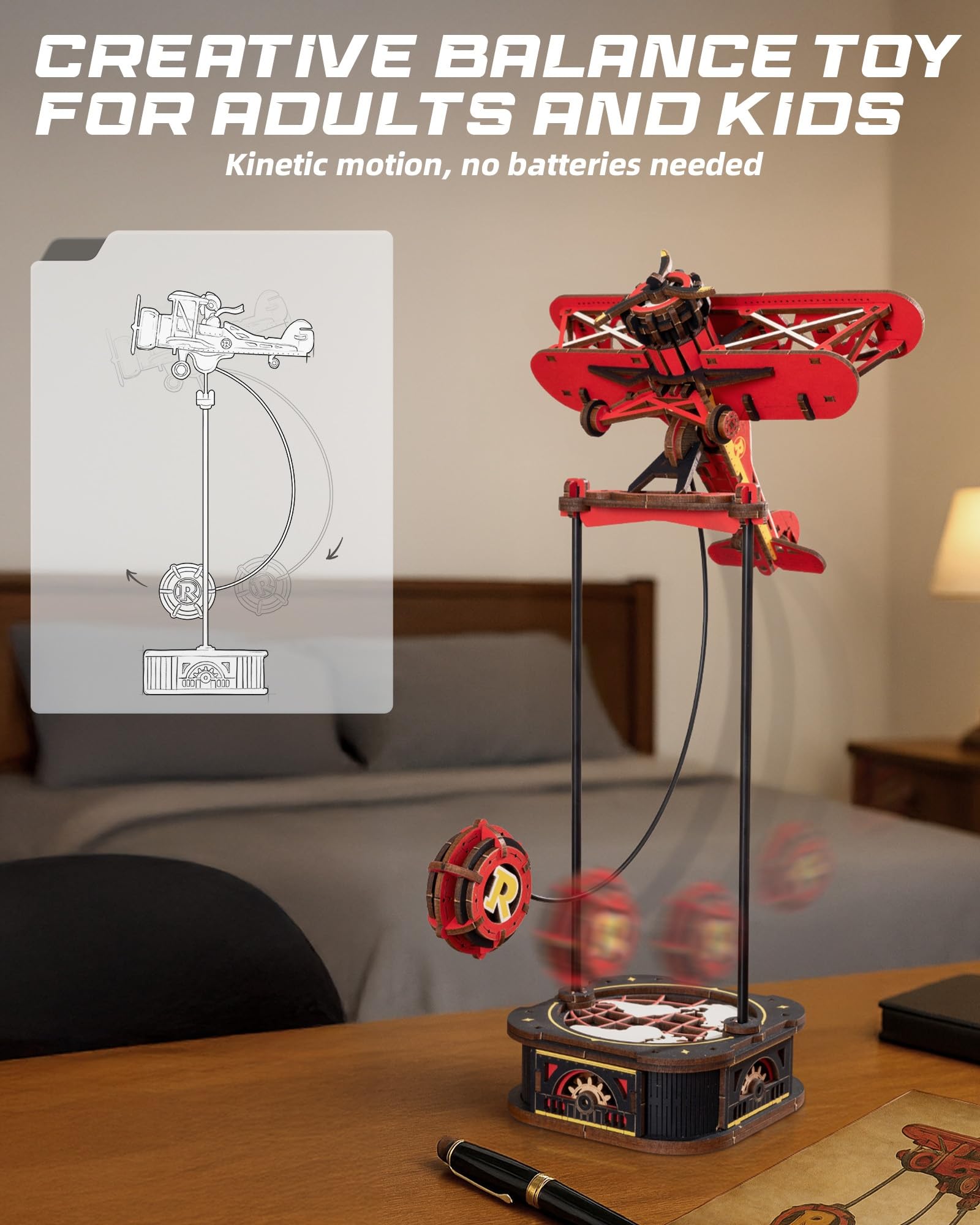 Snapklik.com : 3D Wooden Puzzles For Adults, Plane Gravity Swing Model ...