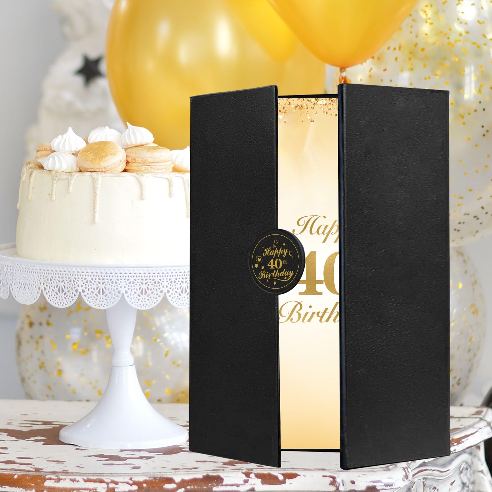 Snapklik.com : 40th Birthday Decorations For Women Men, Black Gold 40th ...