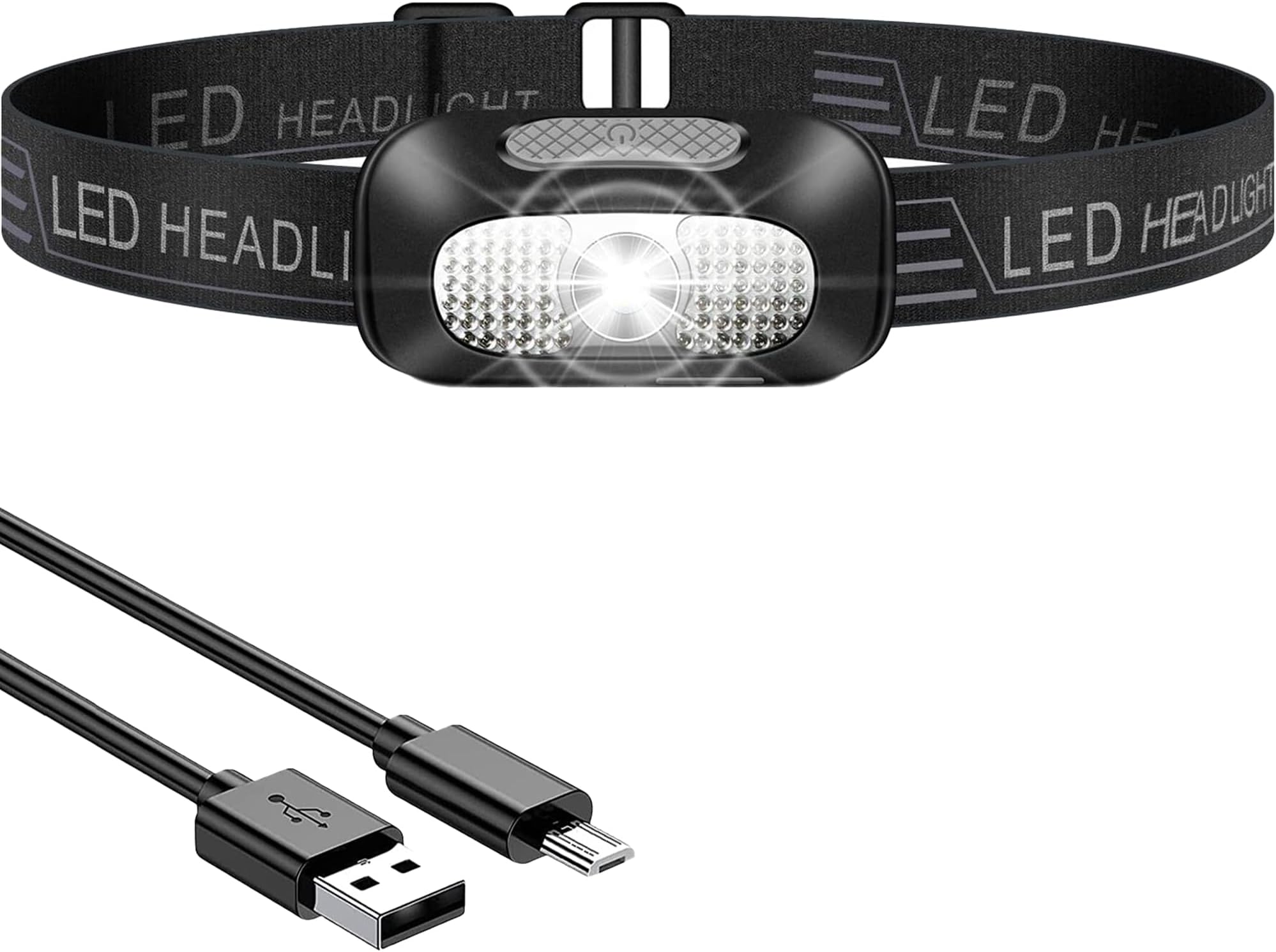 DAWINSIE Stirnlampe LED Wiederaufladbar USB [2 Stück], Intelligenter ...