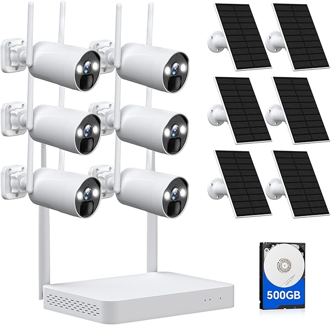CAMCAMP Wireless Solar Security Camera System Outdoor 4MP, 6PCS Cameras ...