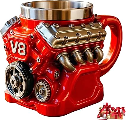 Amazon.com | sxbopru Retro Engine Coffee Mug, V8 Engines Stainless ...