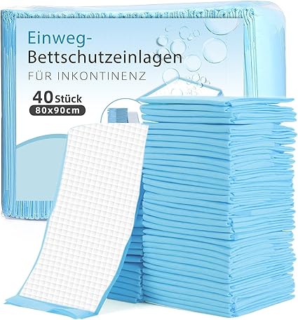Wegwerf-Bettpads für Inkontinenz 80x90cm-40 Stück Betteinlagen Inkontinenz Einweg Erwachsenen ...
