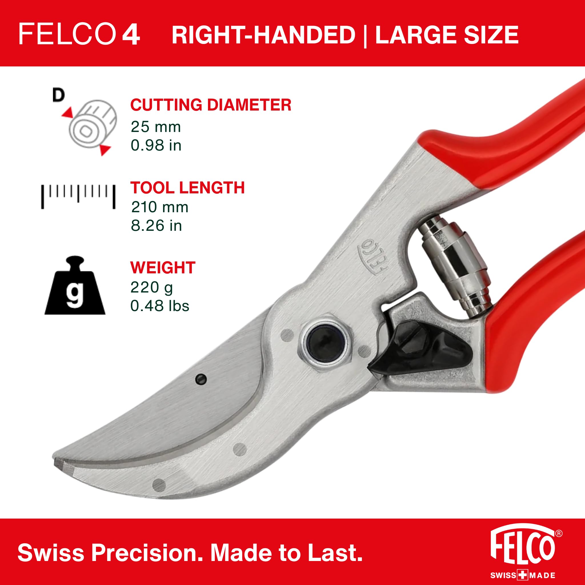 Snapklik.com : Felco F4 Pruning Shears 9.25" Swiss-Made Garden Clippers ...