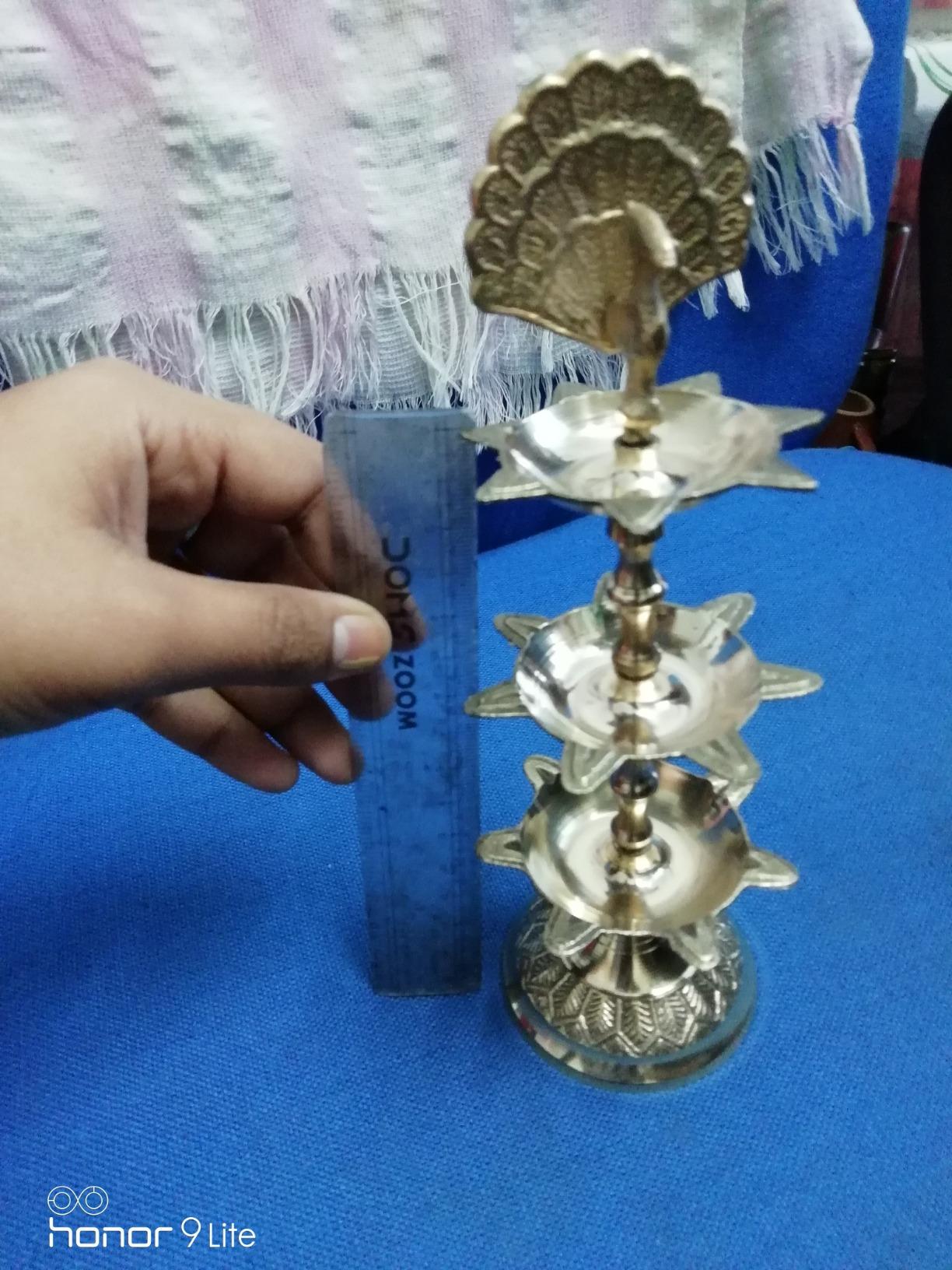 Buy Rastogi Handicrafts Pure Brass Diya (Puja Lamp) Hindu Pooja Article ...