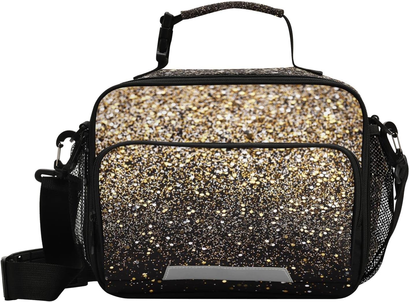 Amazon.com: Gold Silver Sparkle Lunch Bag for Women Men Metallic ...