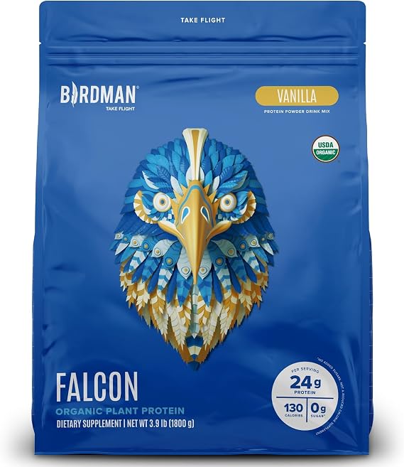 Amazon.com: BIRDMAN Falcon Vegan Protein Powder Organic, Stevia & Sugar ...