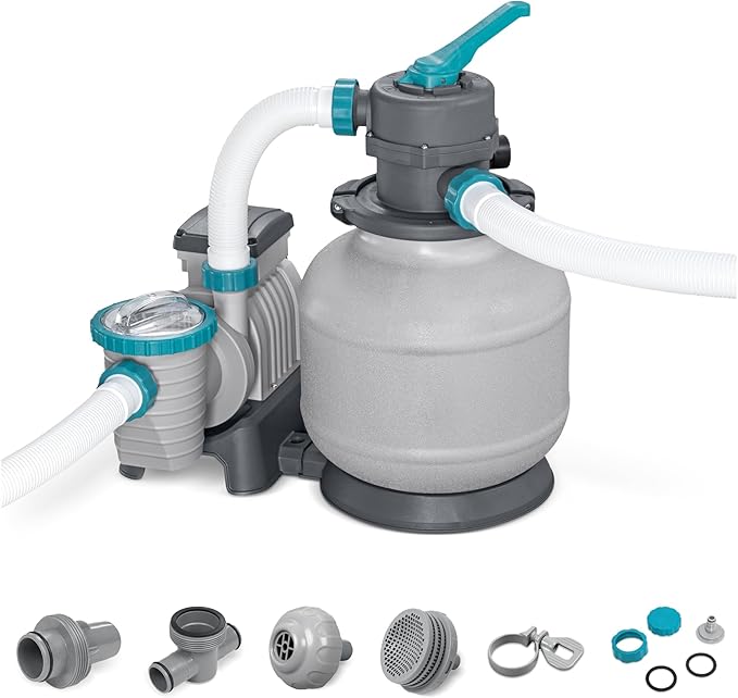 Amazon.com : Bestway 2,200 Gallon Sand Filter Pump for 300 to 11,200 ...