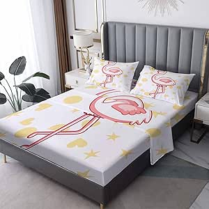 Amazon.com: GEDAEUBA Flamingo Sheets Queen Size - Pink Flamingo Bed ...