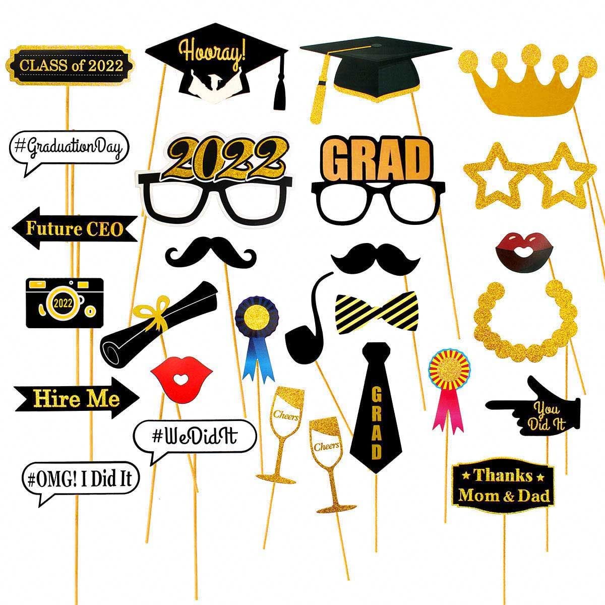 Buy 2022 Graduation Photo Booth Props, Class of 2022 Grad Party ...