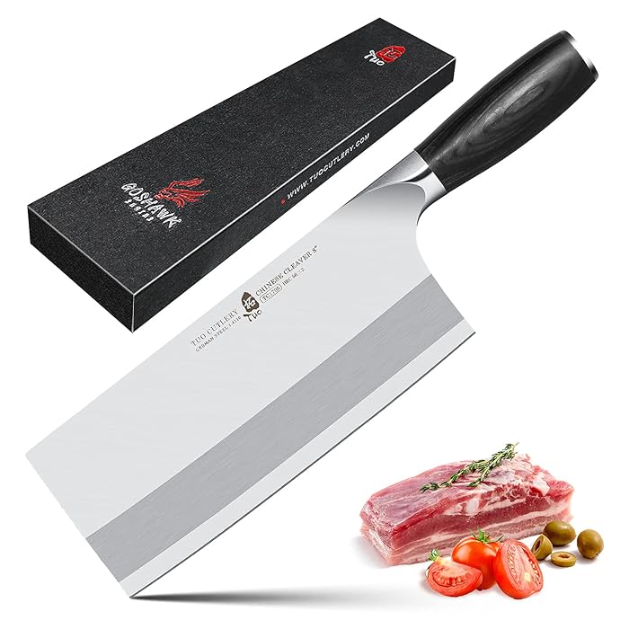 Buy TUO 8 inch Vegetable Cleaver, Chinese Chef Knife Meat Cleaver ...