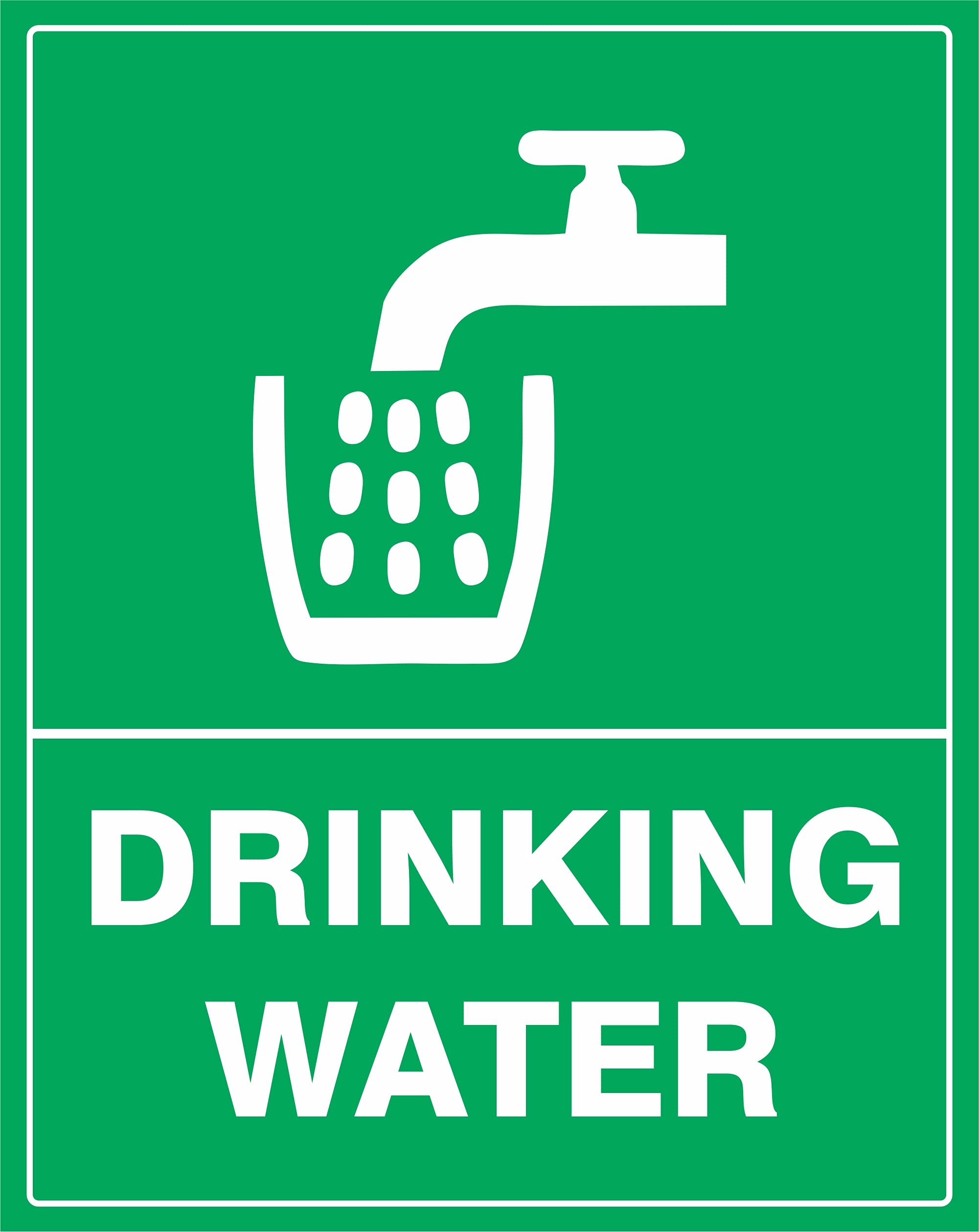 Buy ZEDEF Drinking Water Sign Board Green for Hospitals and Clinic's ...