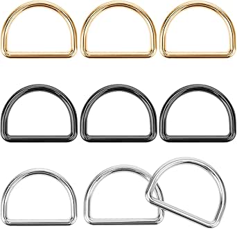 Amazon.com: 9 Pack 1" Metal D Ring, D Ring 3mm Thickness Stainless ...