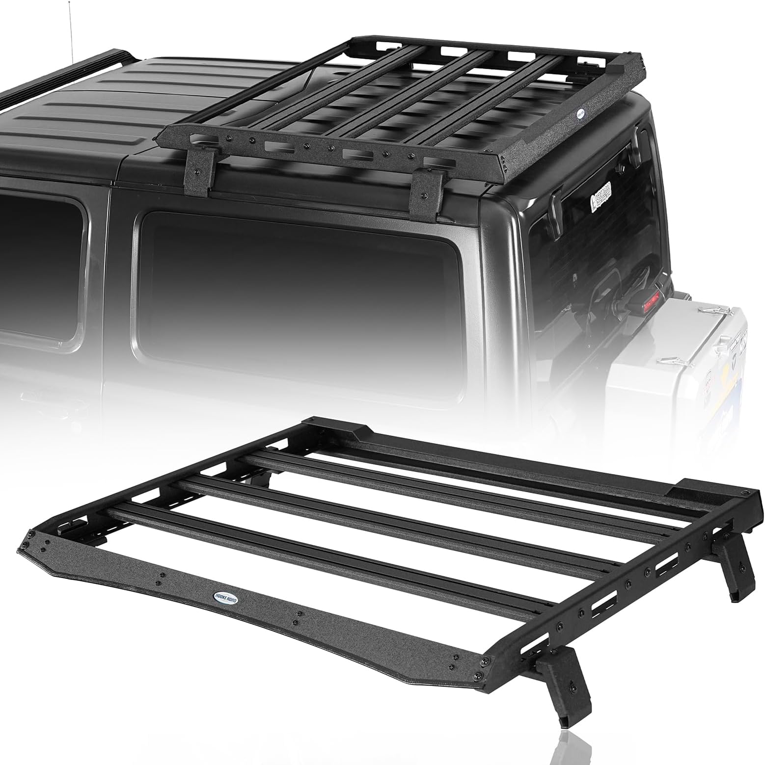 Amazon.com: Hooke Road JL 2 Doors Roof Rack Cross Bar Aluminum Cargo ...