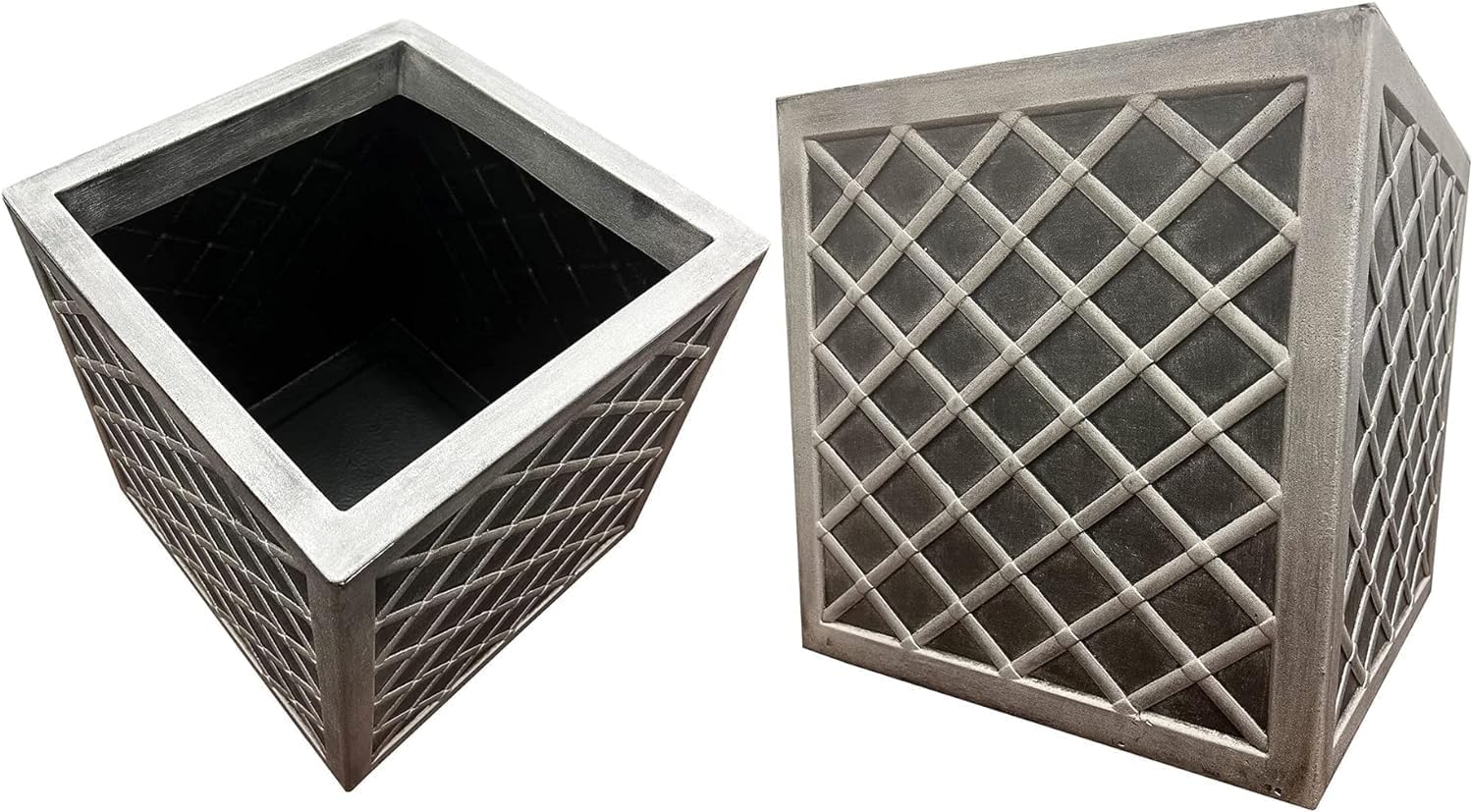 Stewart Square Planter, Lead Effect, 32 cm : Amazon.co.uk: Garden