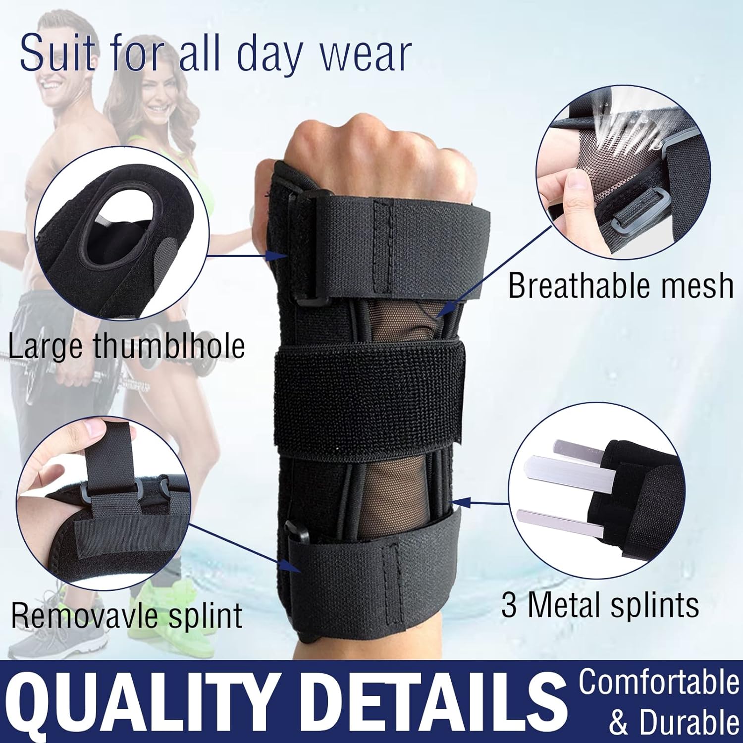 Carpal Tunnel Wrist Splint, Left Wrist Support Hand Splint Wrist ...