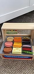 Amazon.com: Melissa & Doug Wooden Slice & Stack Sandwich Counter with ...