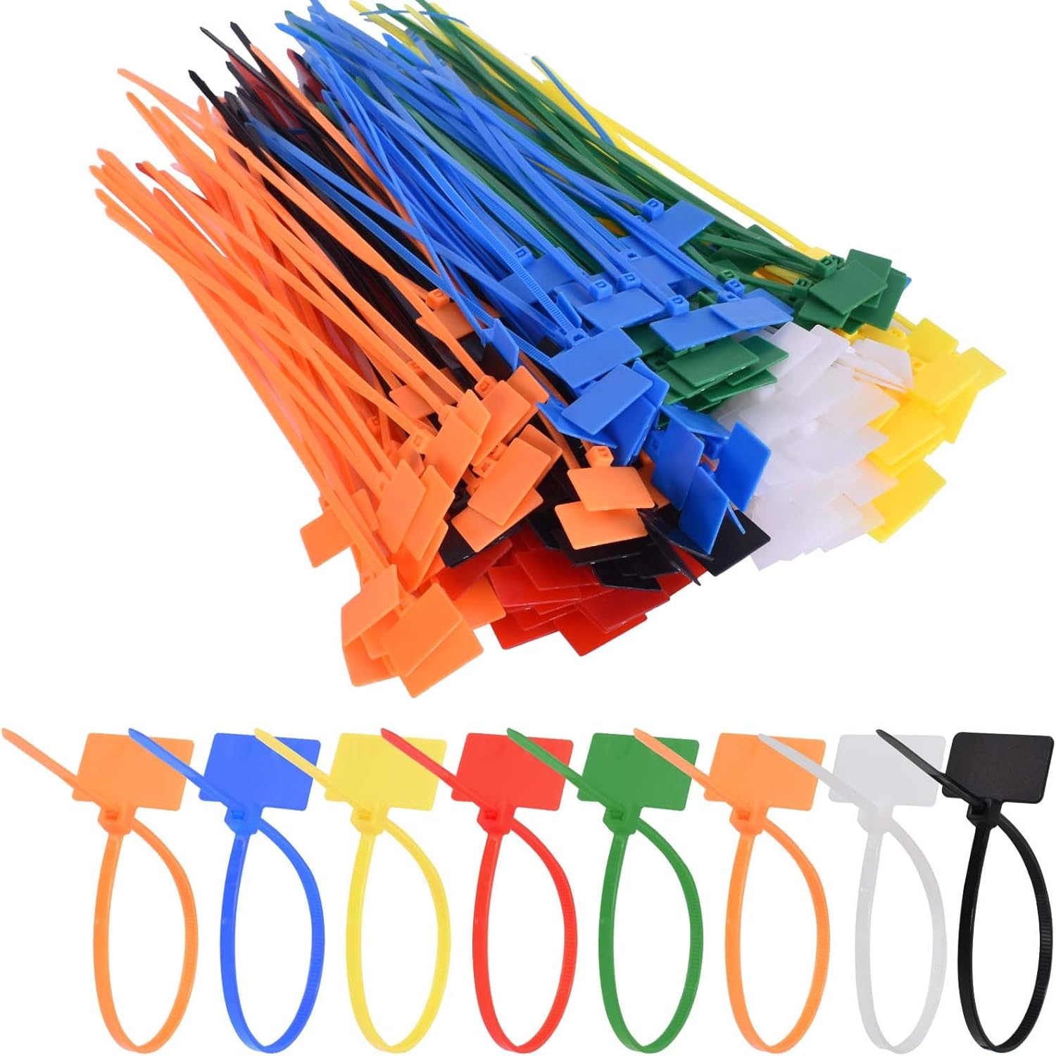 250pcs Cable Ties,Plastic Cable Marker Ties, Zip Ties,Security Tags ...