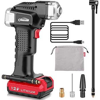 Cordless Air Rhino Air Compressor for Car & Bike Tyres With Digital ...