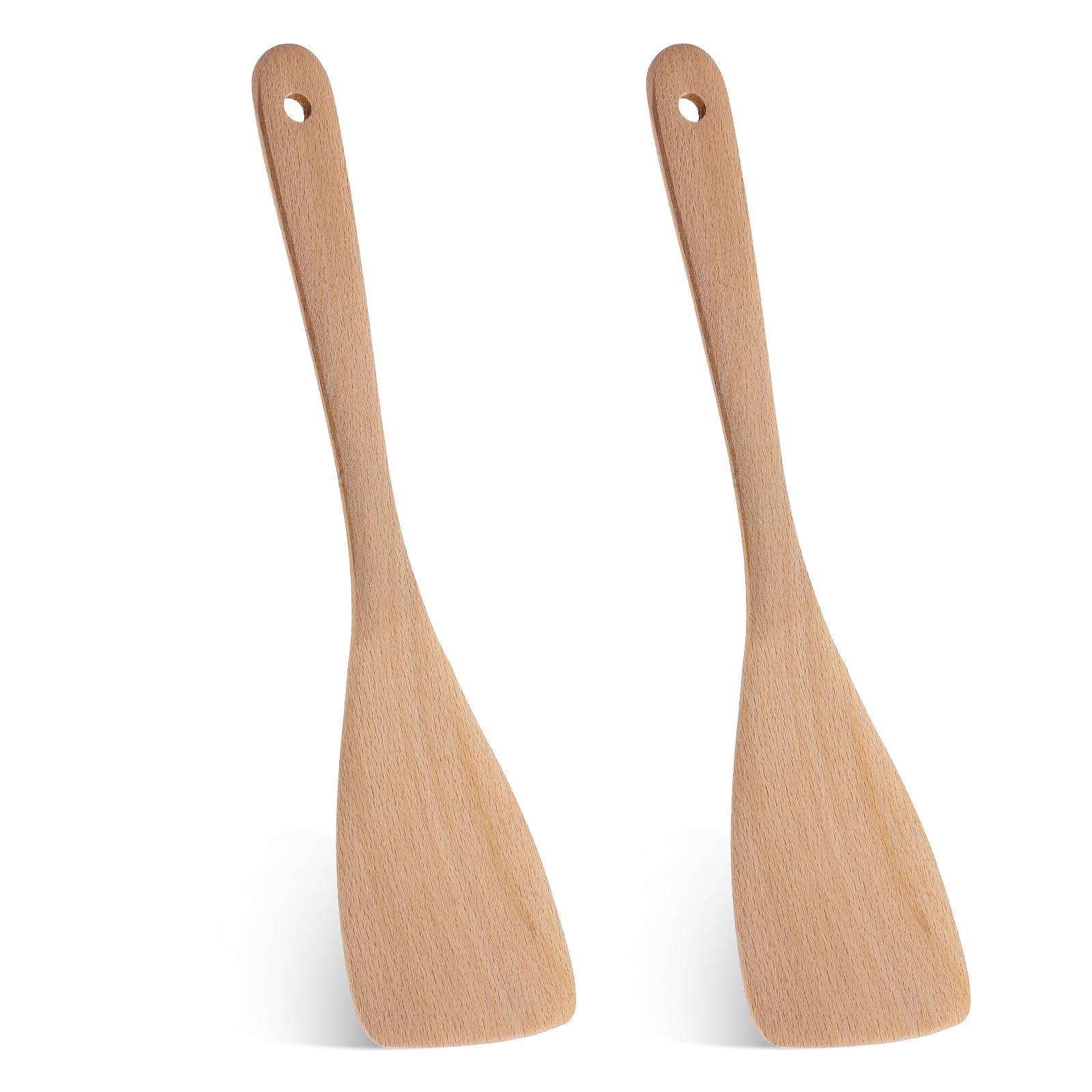 Amazon.com: Cobee 2Pcs Wooden Spatulas for Cooking, 13 Inch Long Handle ...