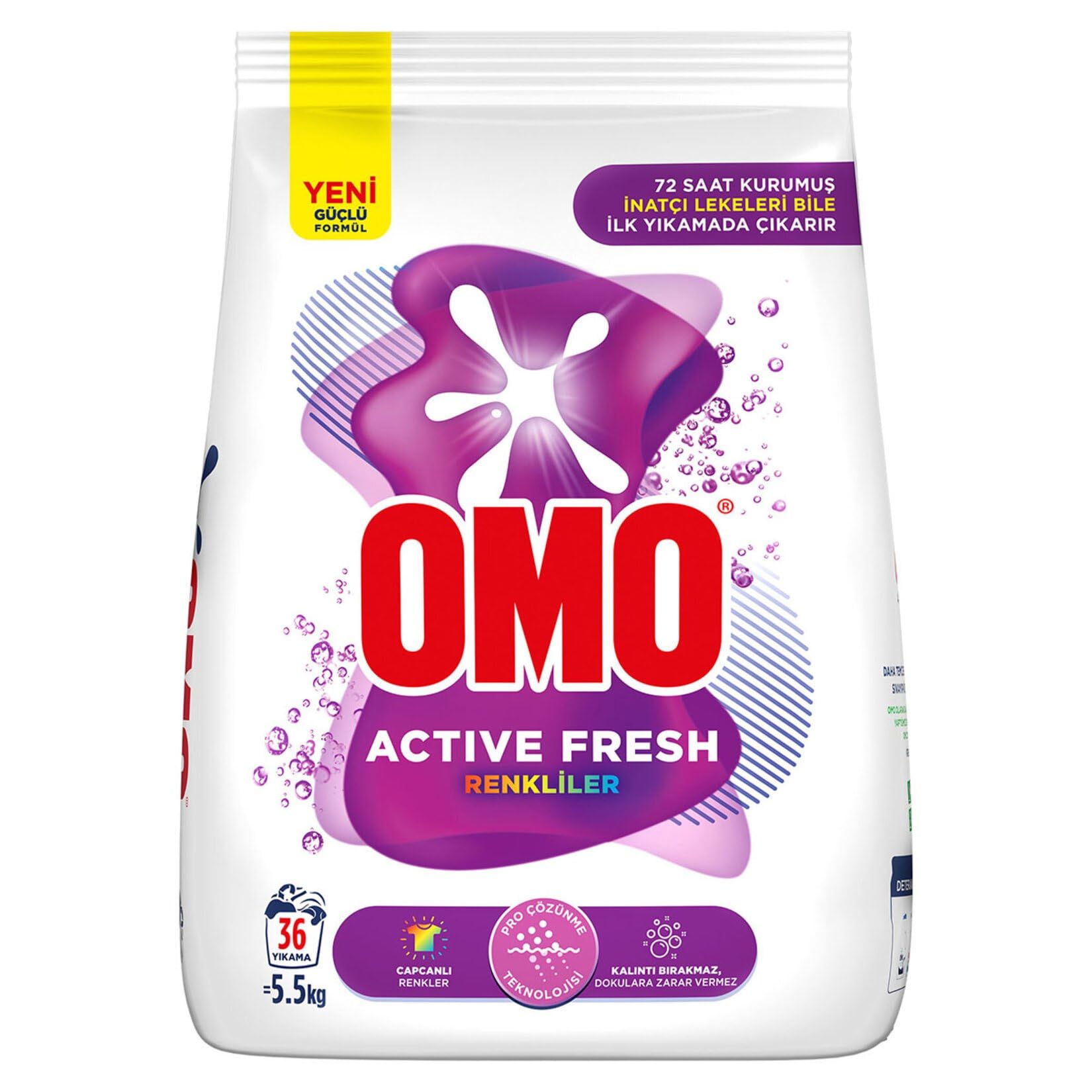 Omo Active Fresh Renkliler Toz Deterjanı 5.5 kg : Amazon.com.tr: Sağlık ...