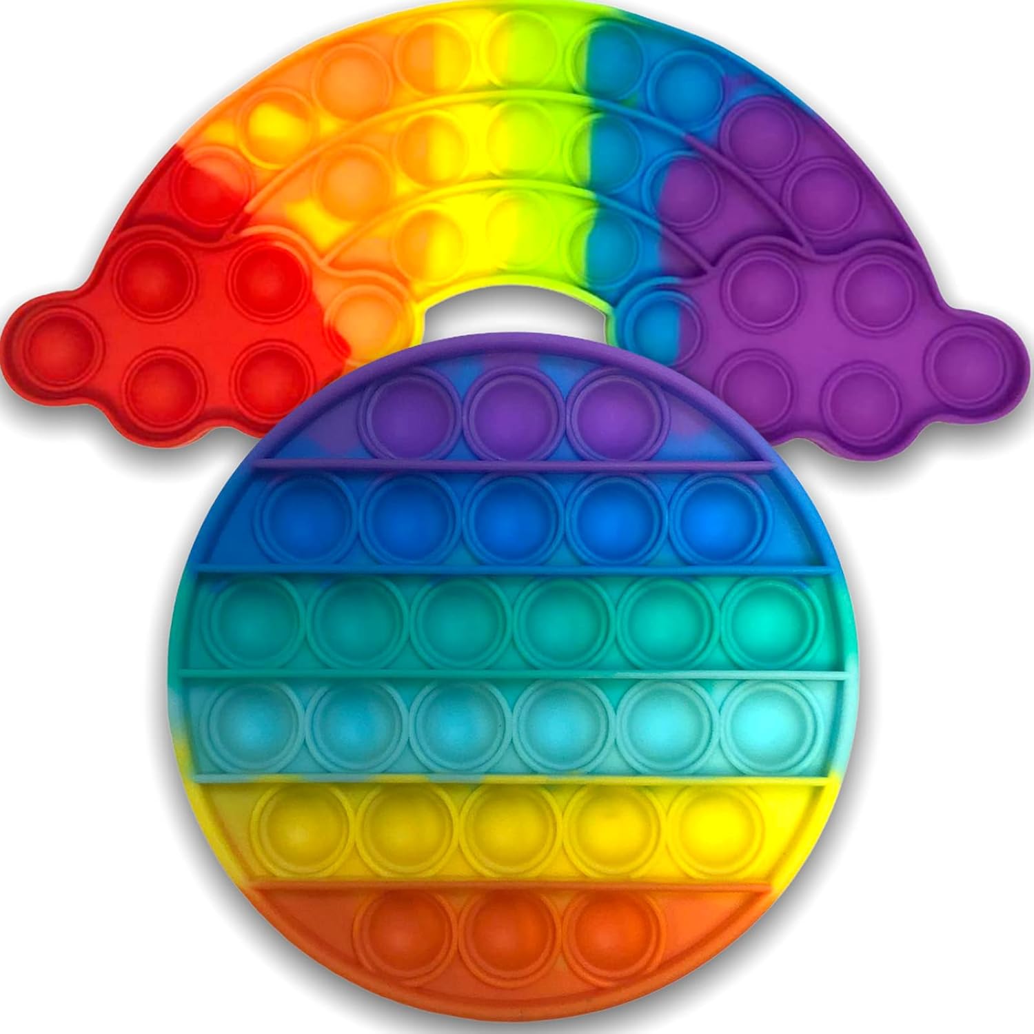WOA – 2 Rainbow Bubble Push Pop Fidget Toys Dimples Push Bubble Pop ...