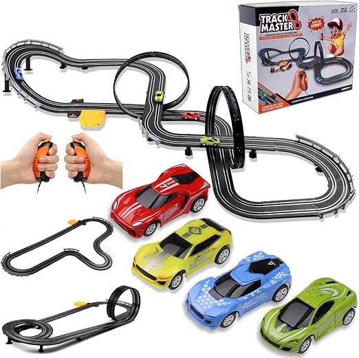 Amazon.com: Slot Car Race Track Sets, 23ft Battery Powered or Electric ...