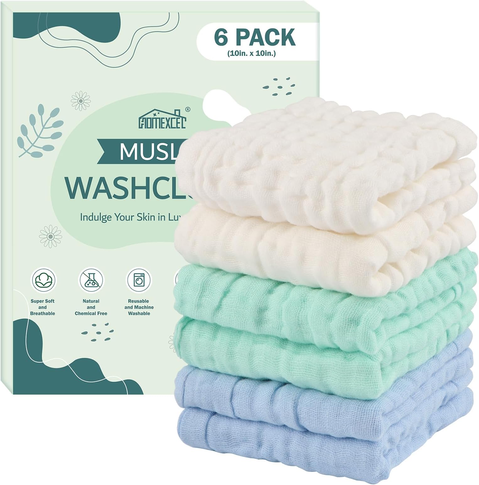 Amazon.com: Liz Earle Pure Muslin Cloths (2 Quantity) for Cleanse ...