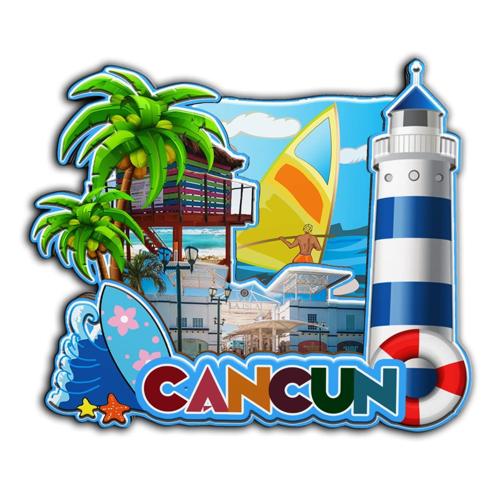 Amazon.com: Cancun Quintana Roo Mexico Magnet Fridge Magnet Wooden 3D ...