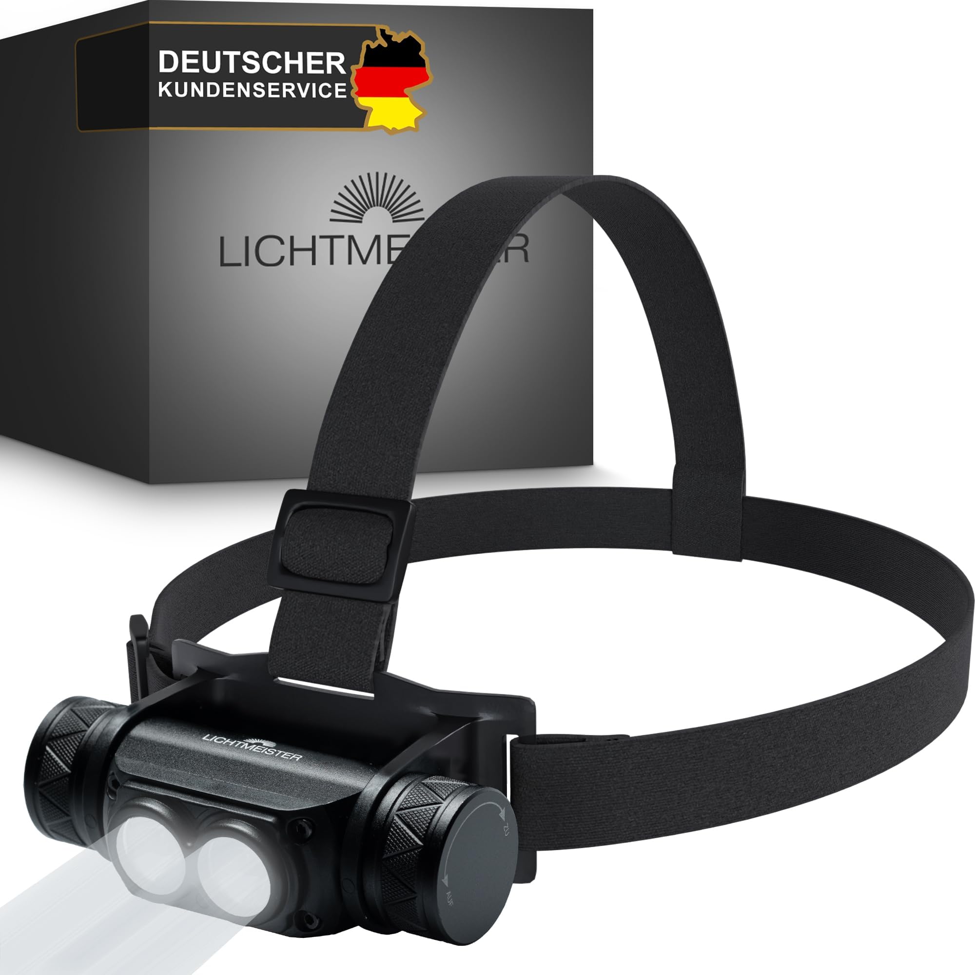 LICHTMEISTER® Stirnlampe (1000 Lumen, 3600 mAh Akku) - Stirnlampe LED ...