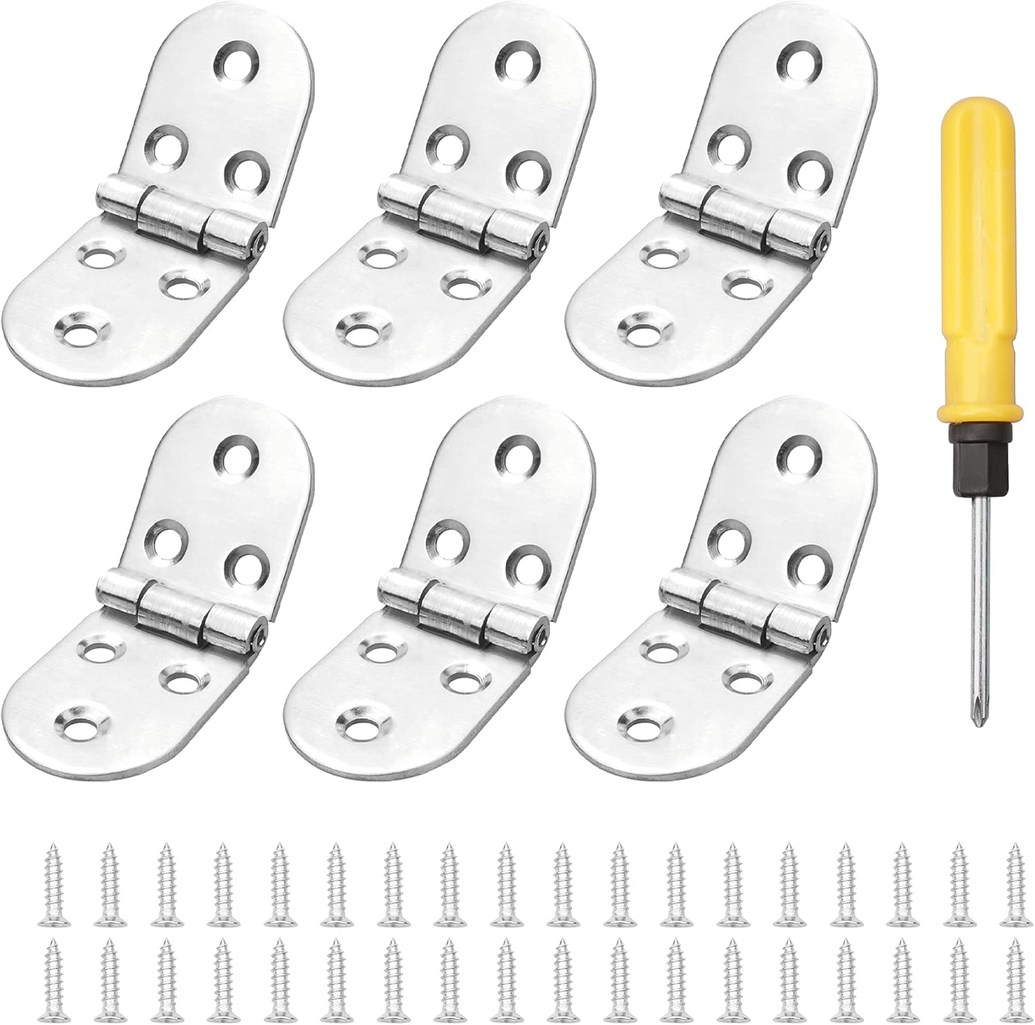 YEYIT 6 Pcs Folding Flip Top Hinge, Stainless Steel 270 Degree Folding ...