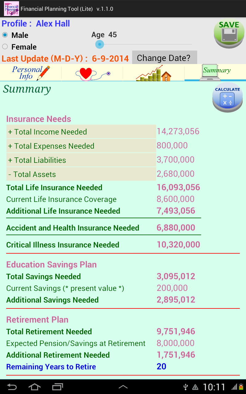 Financial Planning Tool Lite - App on Amazon Appstore