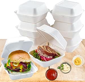 Ambience Products Green Takeaway Burger Boxes 6 inch 170z / 480ml ...