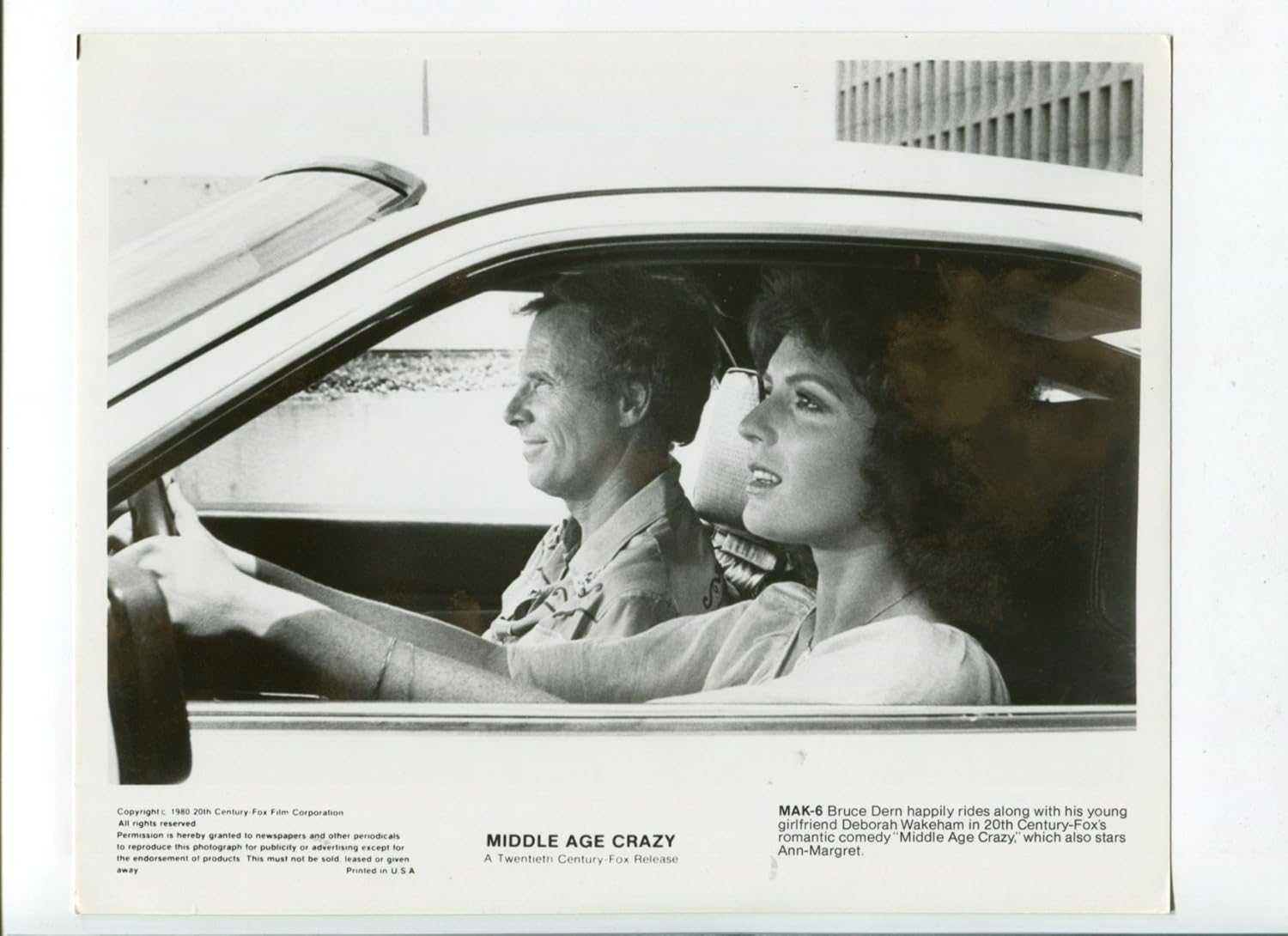 MOVIE PHOTO: Middle Age Crazy-Deborah Wakeham and Bruce Dern-8x10-B&W ...