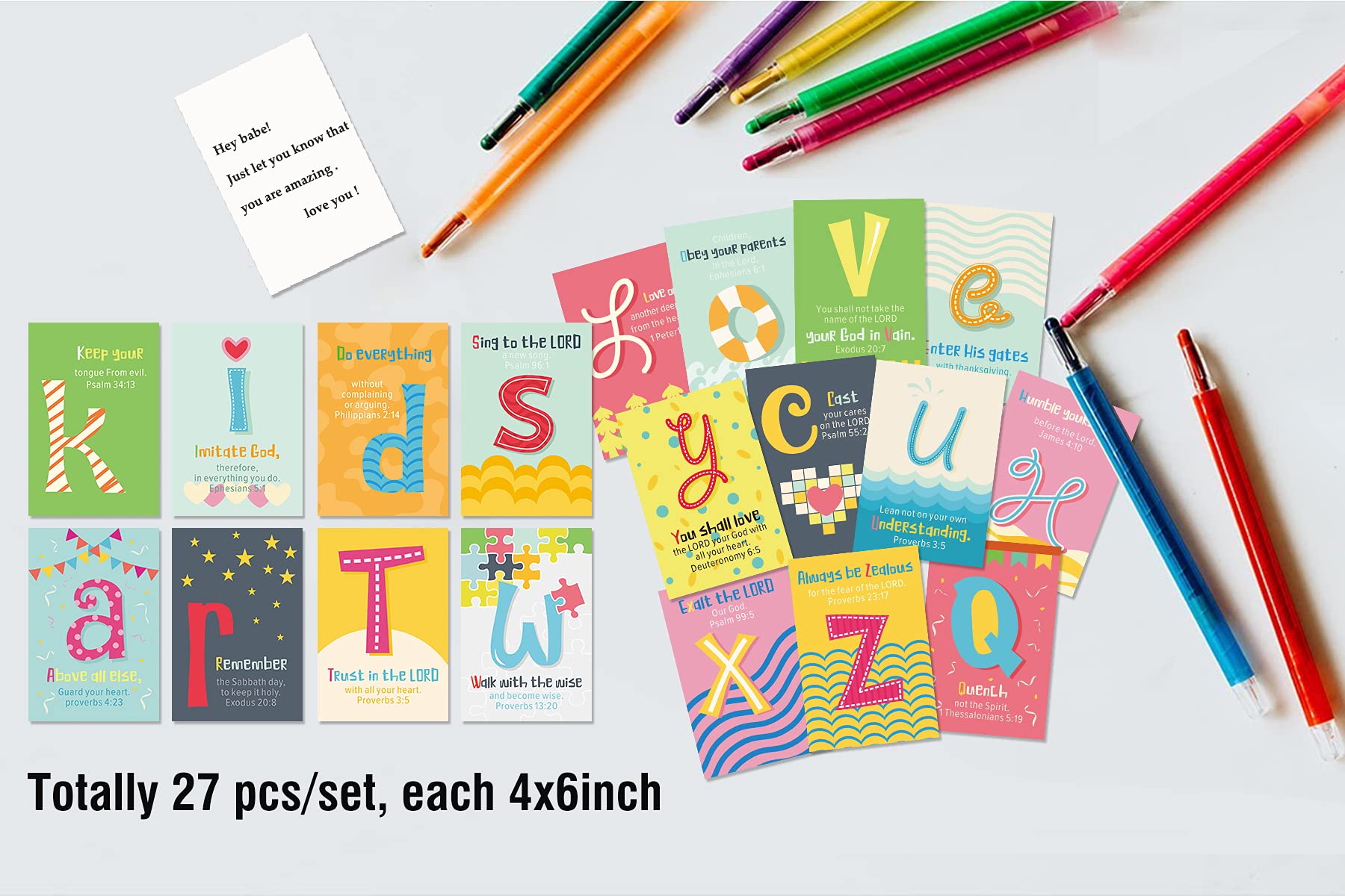 LHIUEM Abc's of God Scripture Wall Collage Kit, Bible Verse Wall Art ...