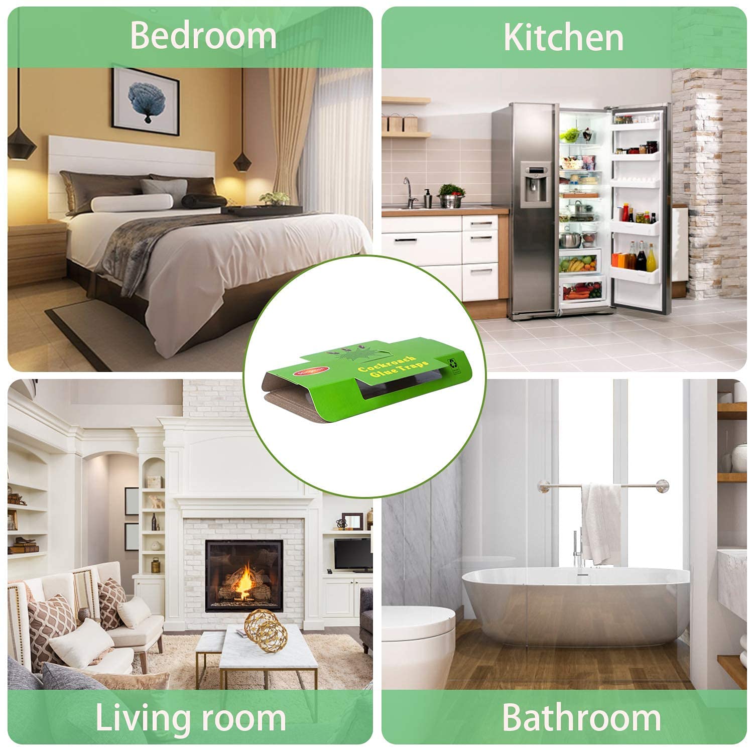 Buy 12 Pack Cockroach Trap, Cockroach Killer Indoor Home, Roach Bait ...