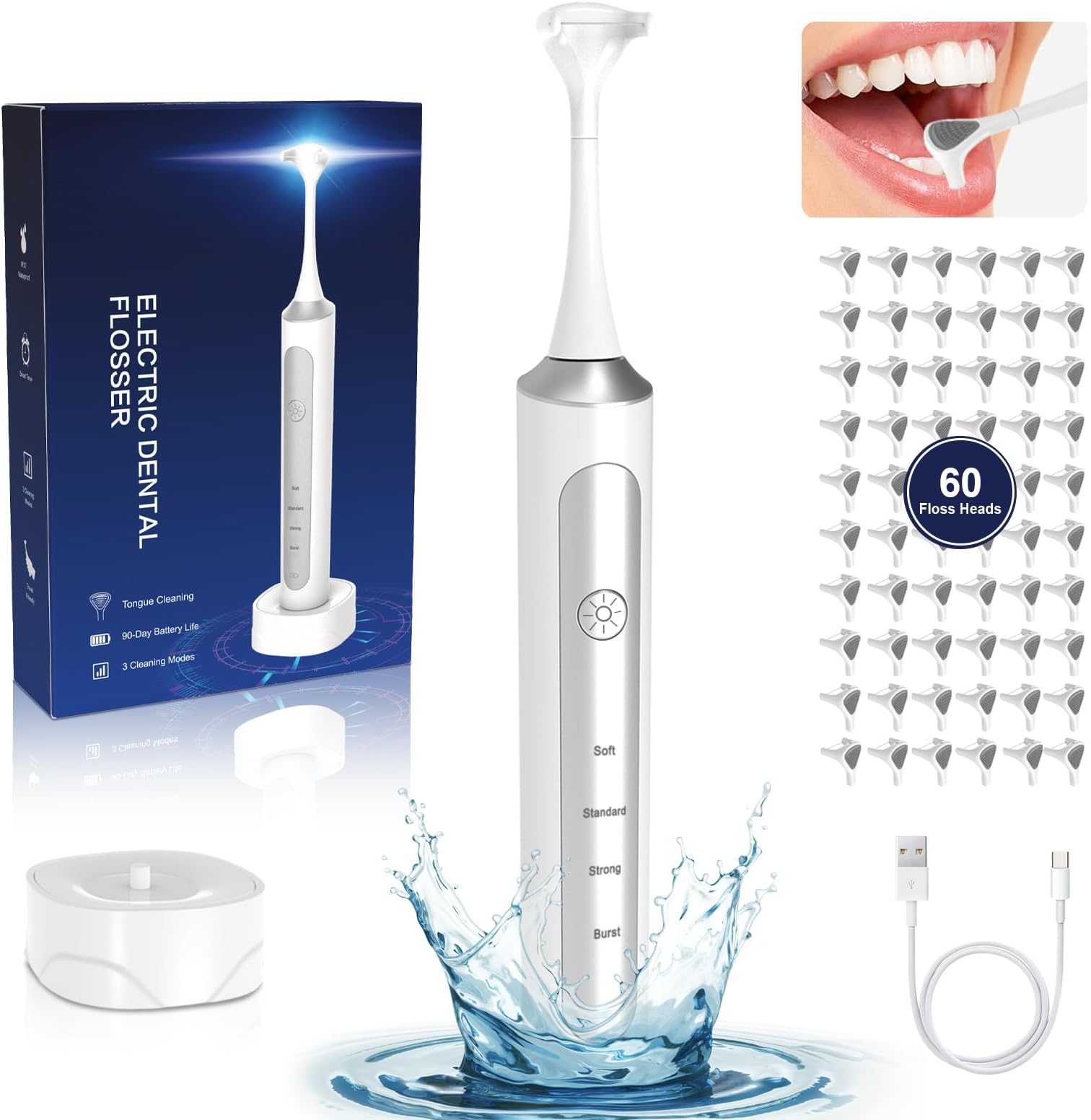 Amazon.com: FLAUS Electric Flosser (Shark Tank) 3 Speeds + 45 ...