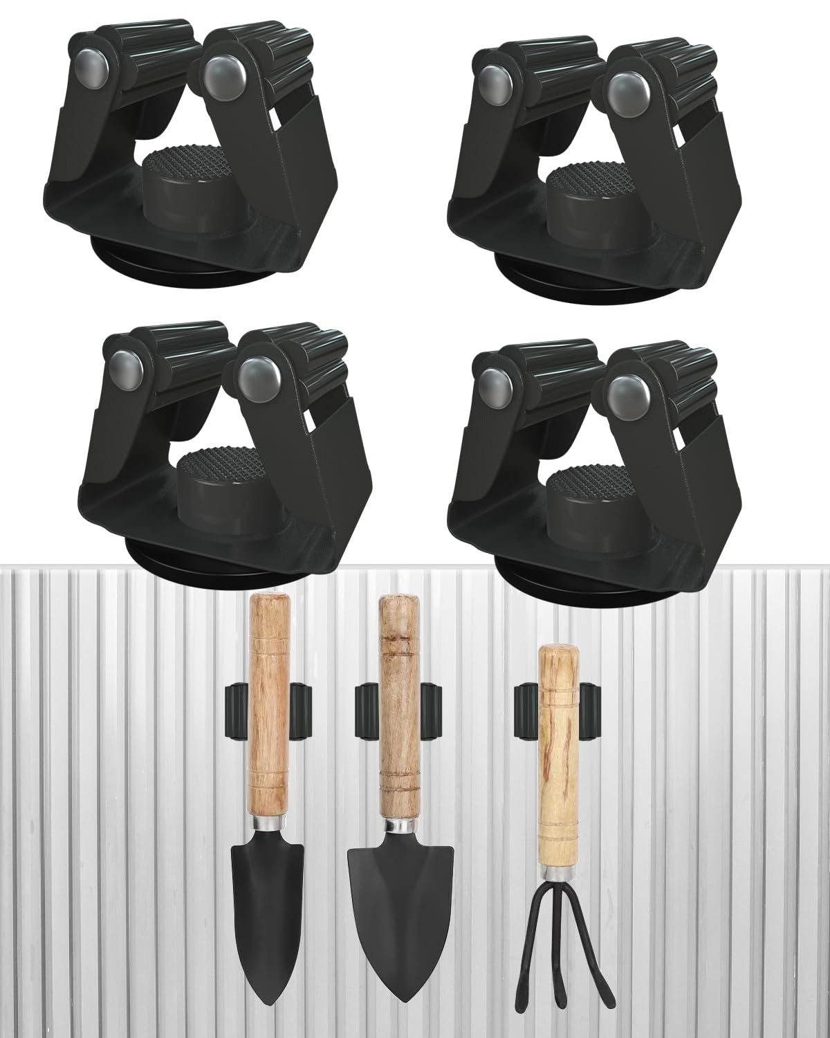 Amazon.com : FYWZ Mop Holder Magnetic, Black Steel Broom Hanger ...