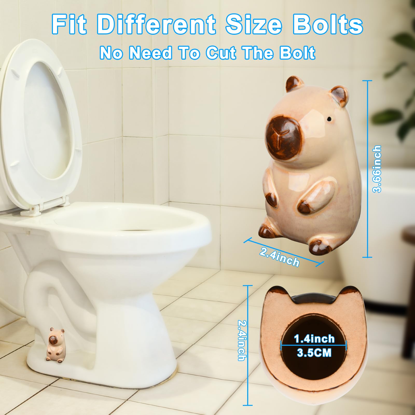 Snapklik.com : Toilet Bolt Caps, Ceramic Capybara Toilet Bolt Covers ...