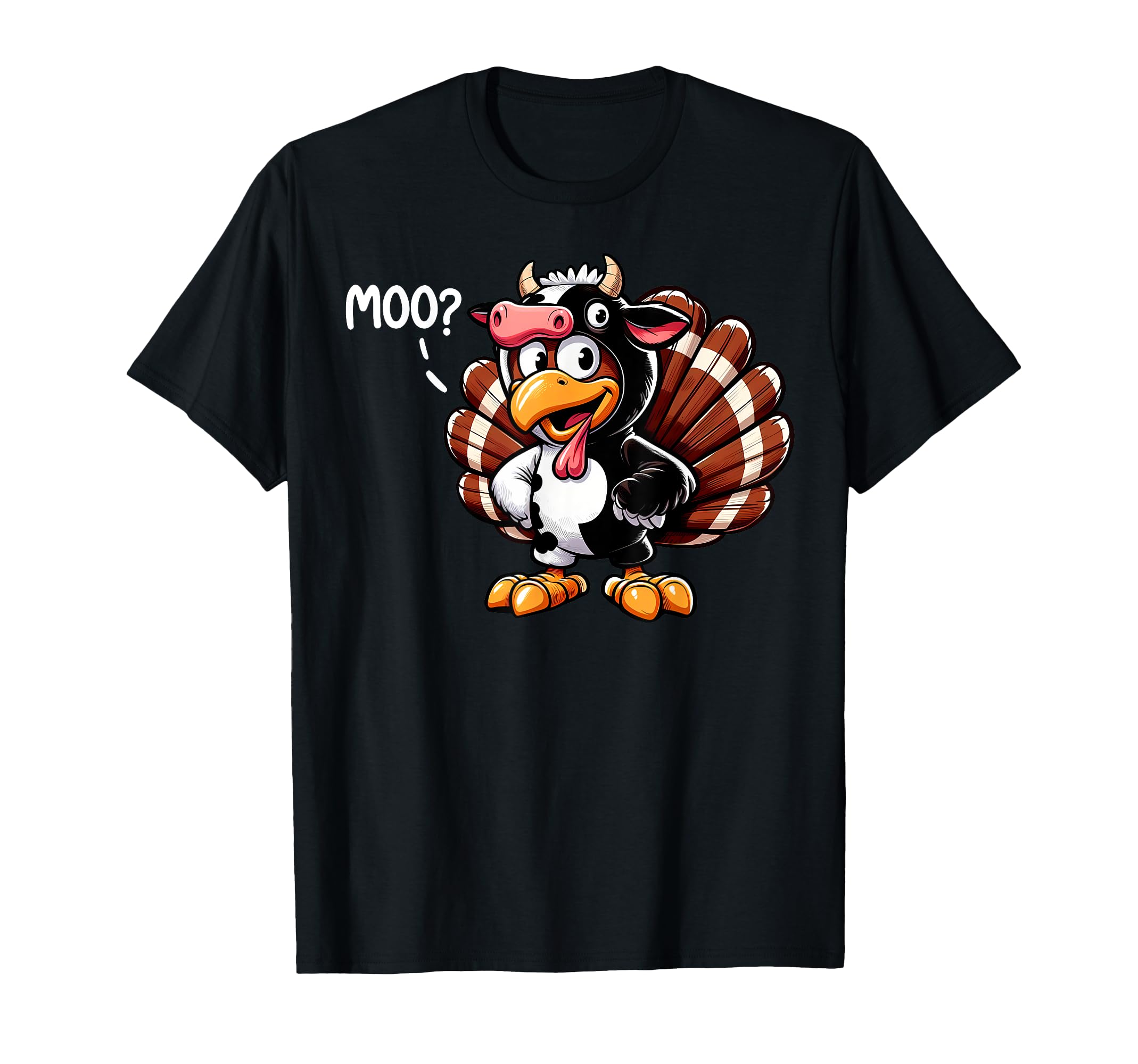 Amazon.com: Funny Turkey Moo Thanksgiving Turkey Cow Moo Men Women Kids ...