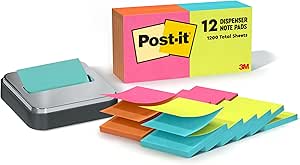 Amazon.com : Bundle of Post-it Note Dispenser, Black Base with Steel ...