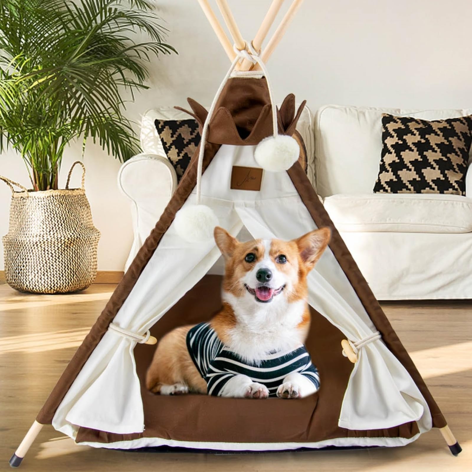 Amazon.com : Dog Teepee Pet Tent Portable Dog Houses Puppy Teepee Cat ...
