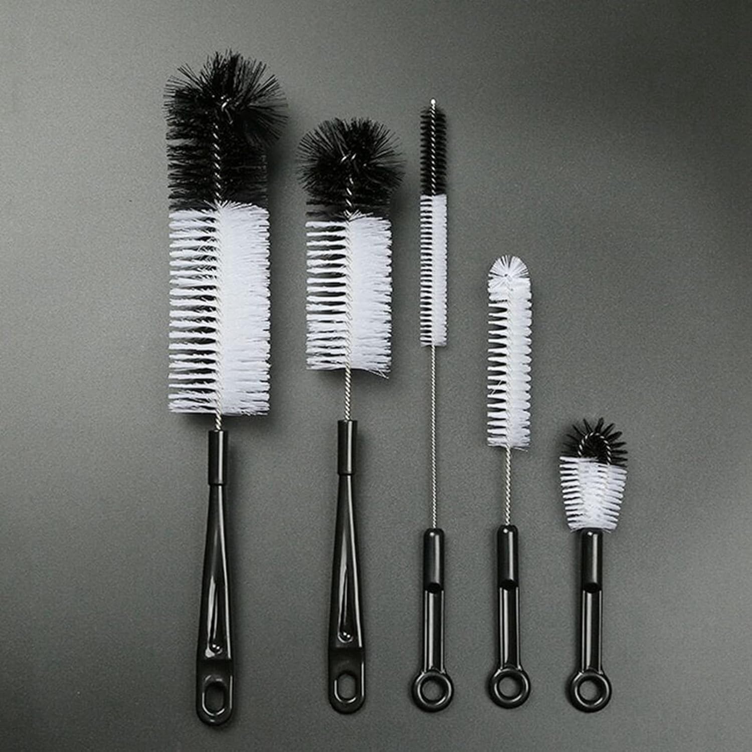Long Bottle Cleaning Brush 5 PC Bottle Brush Cleaning Set with Storage ...
