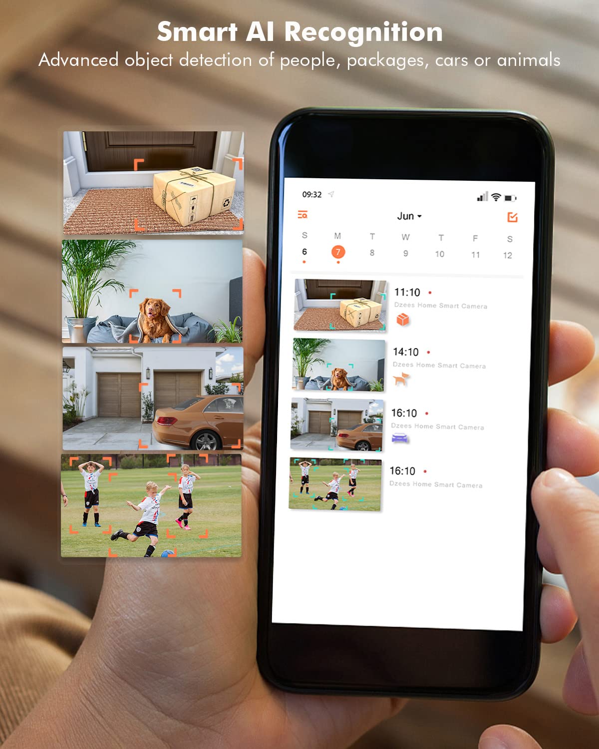 Dzees 4MP Outdoor Camera Wireless with Magnetic Mount Battery Powered ...