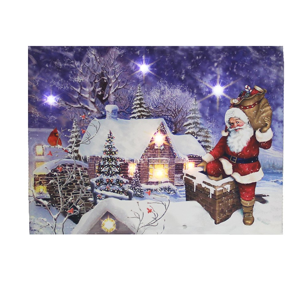 Amazon.com: Kurt Adler Battery Operated Santa Chimney LED Wall ...