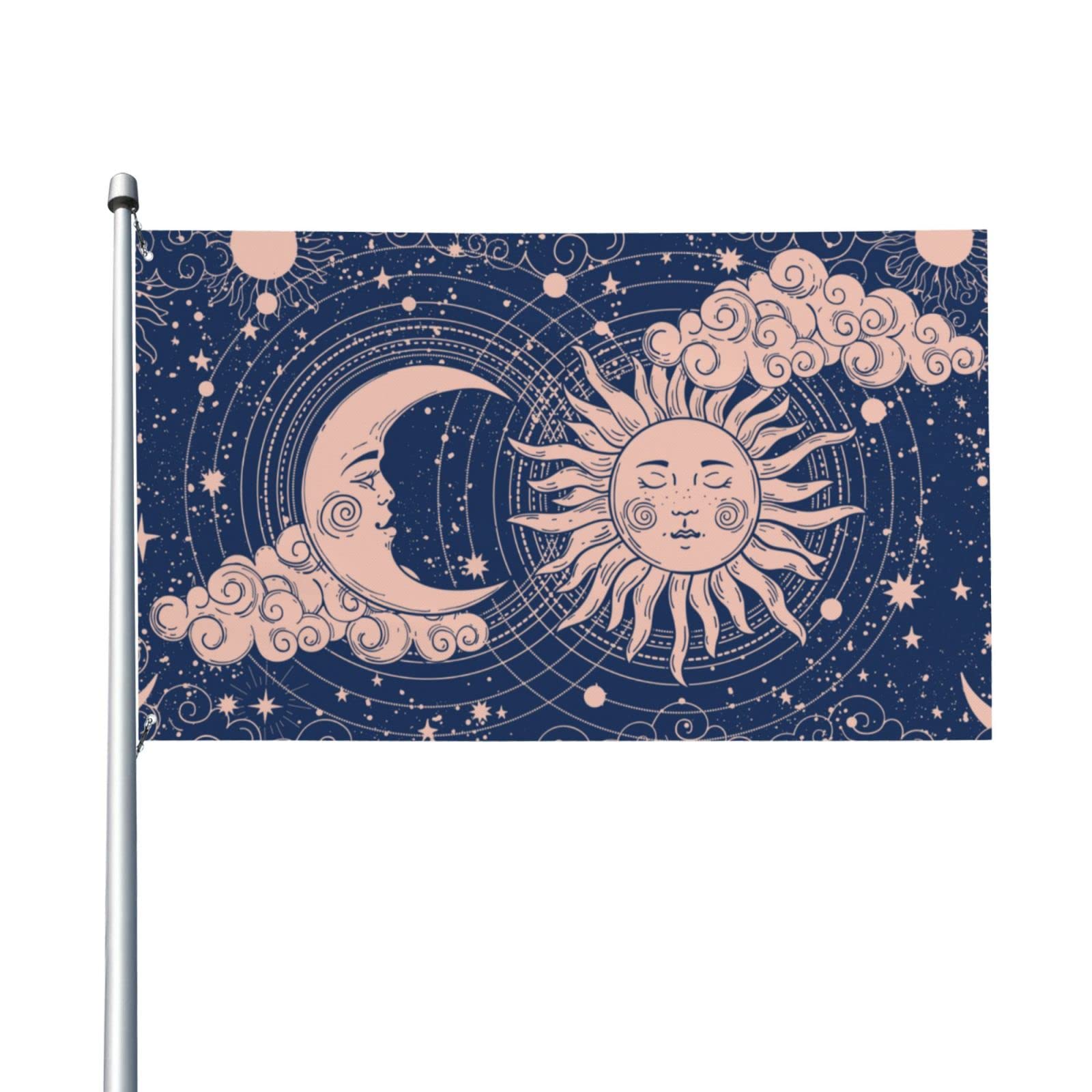 Amazon.com : Outdoor Flags Universe Crescent Moon and Sun Flags Garden ...