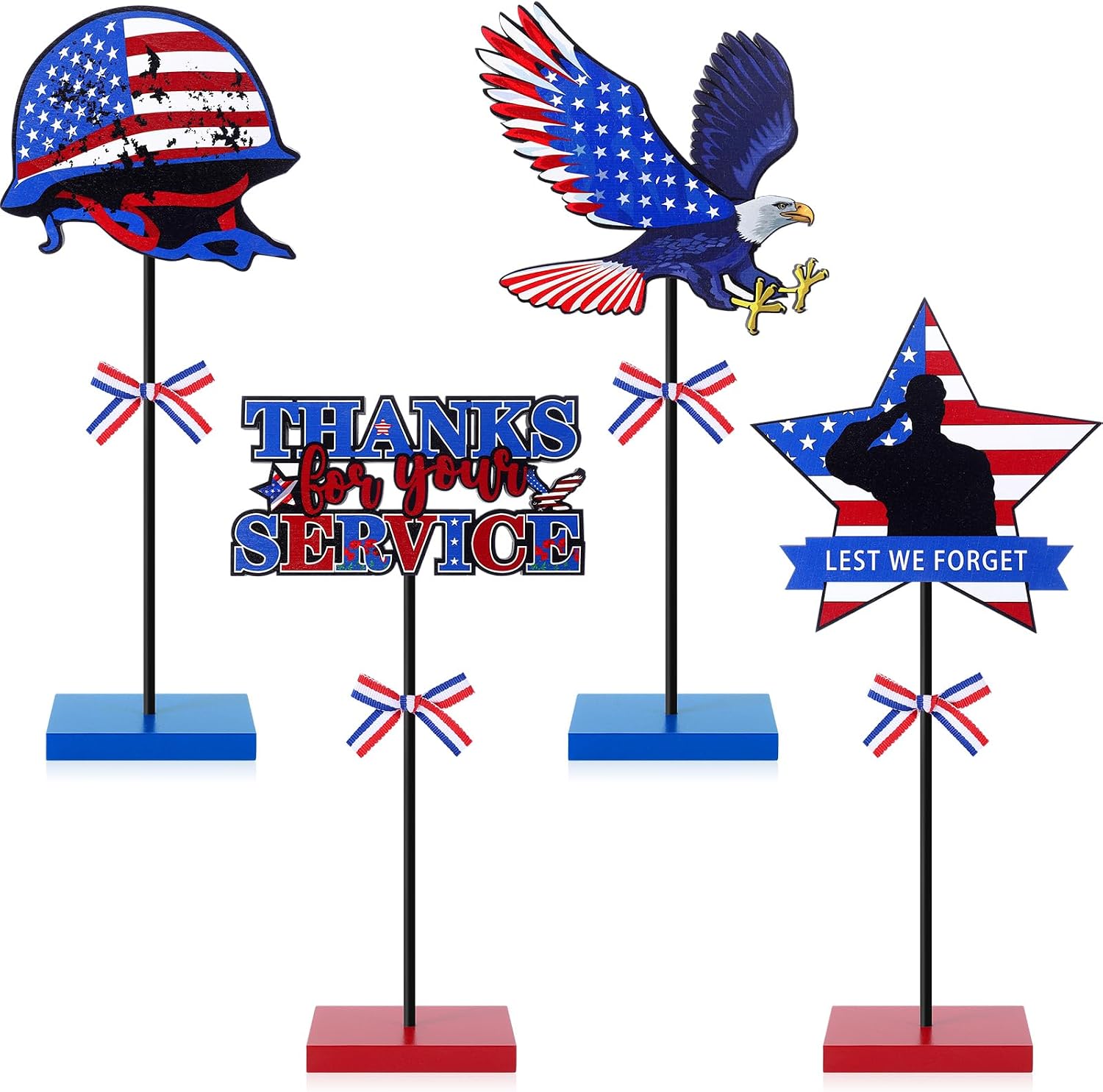 Amazon.com: Amyhill 4 Pcs Veterans Day Table Decorations Thank You ...