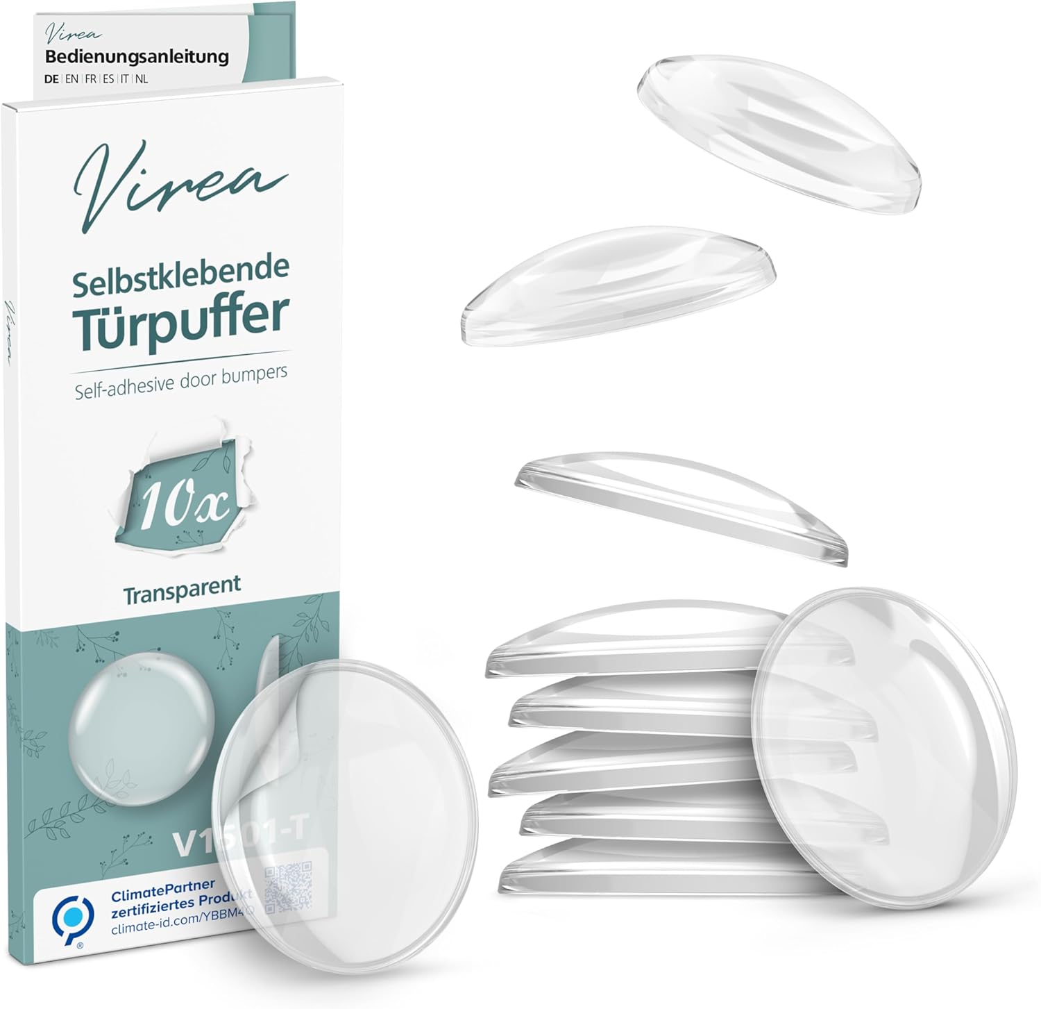 virea 10 x Door Stops, 40 x 8 mm, Transparent, Self-Adhesive Door ...