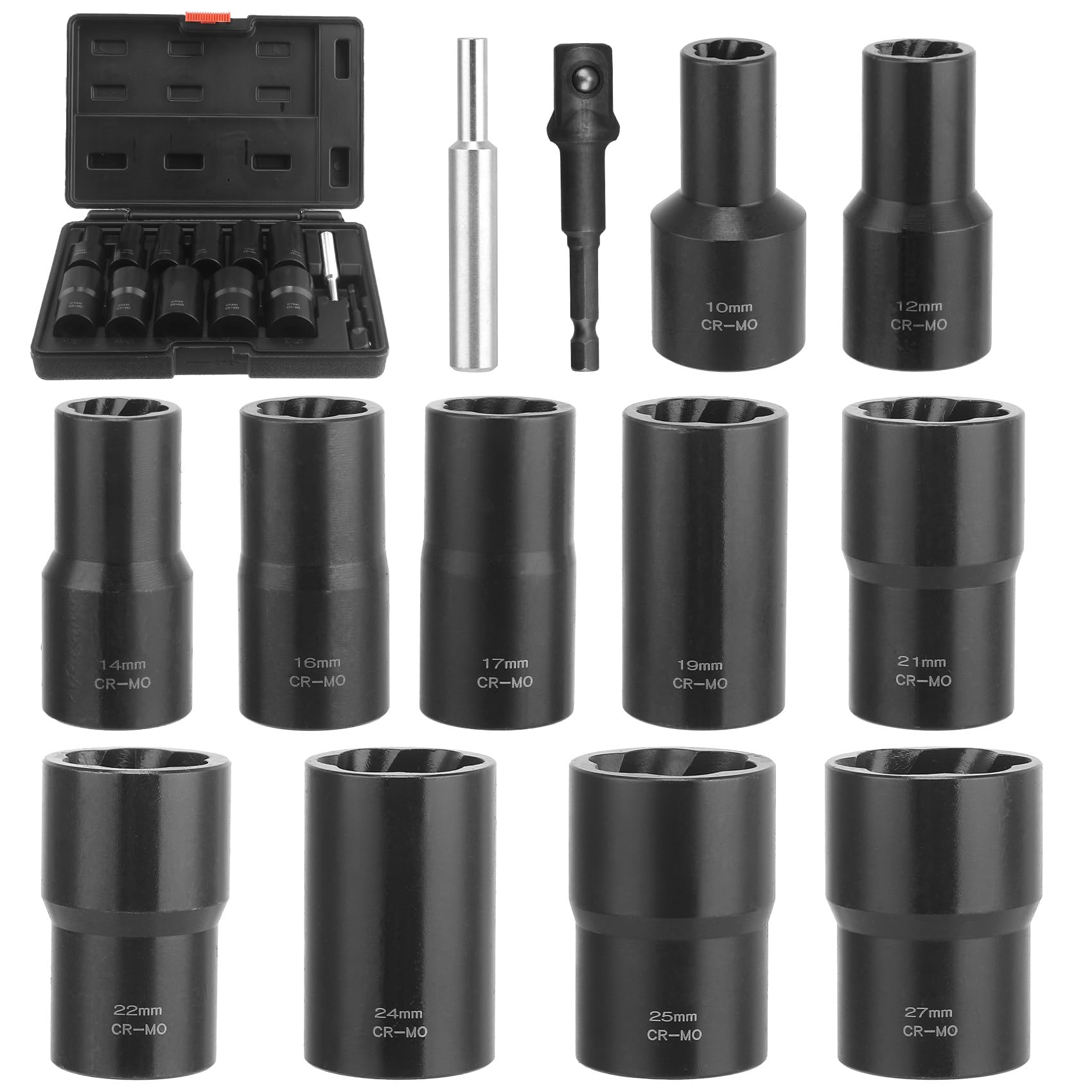 Locking Wheel Nut Removal Tool, 13 Piece Lug Nut Remover, 1/2-Inch ...